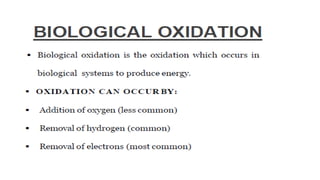 DPT - Biochemistry & Genetics - II (Bioenergetics) Biological Oxidation ...