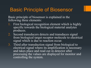 Biosensor ppt | PPTX | Chemistry | Science