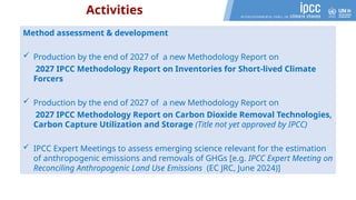 IPCC Task Force on Greenhouse Gas Inventories: IPCC AR7 activities ...