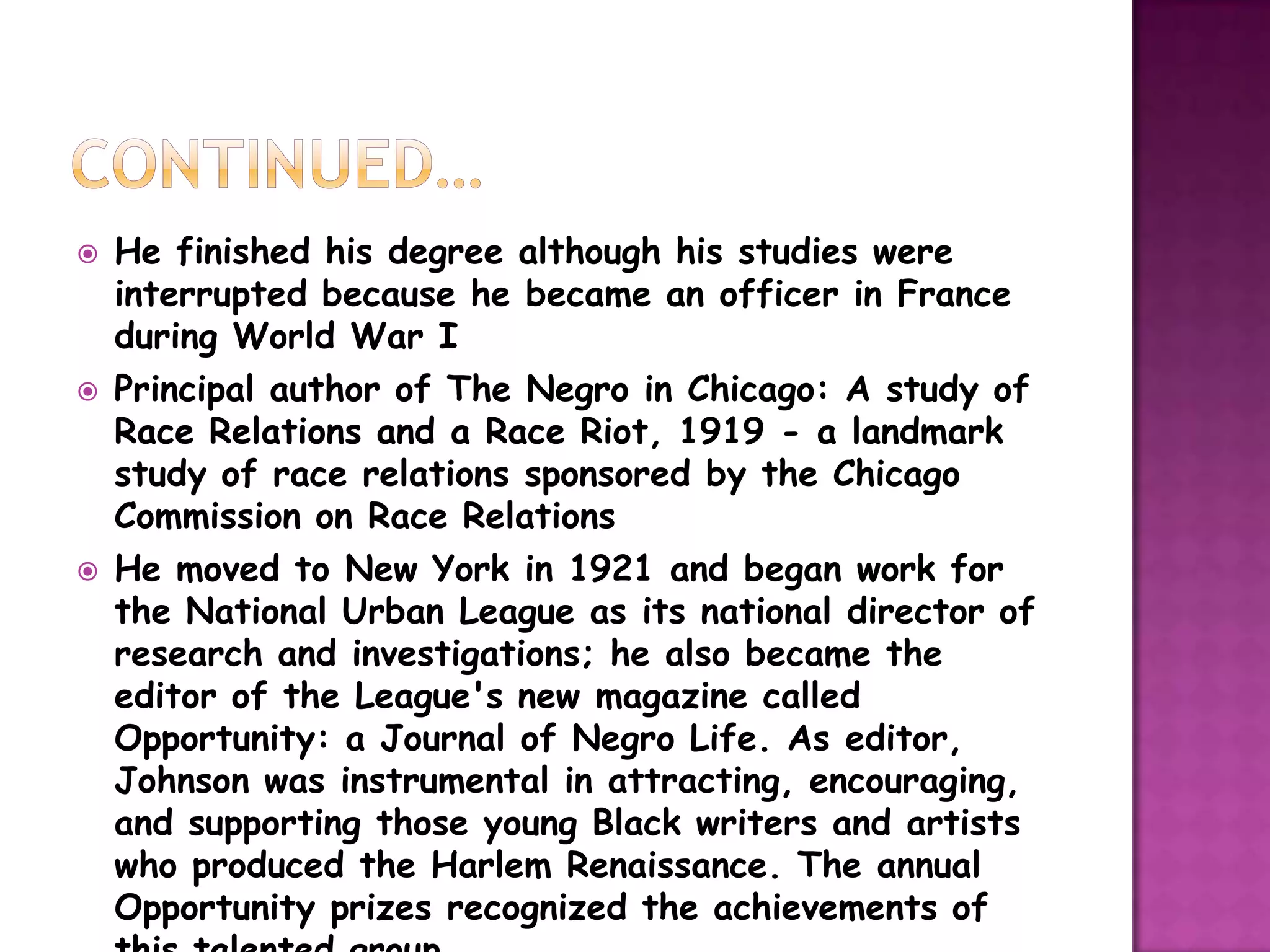 Marcus Garvey, Langston Hughes, Charles S. Johnson | PPTX
