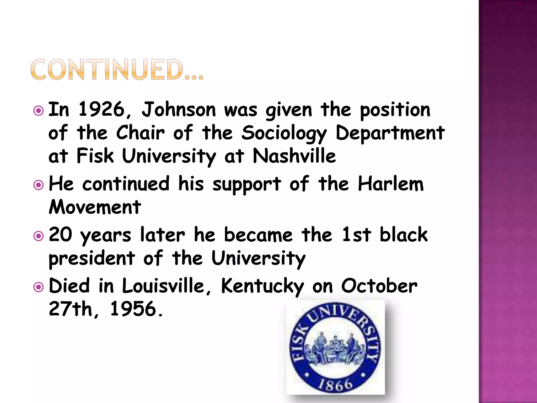 Marcus Garvey, Langston Hughes, Charles S. Johnson | PPTX