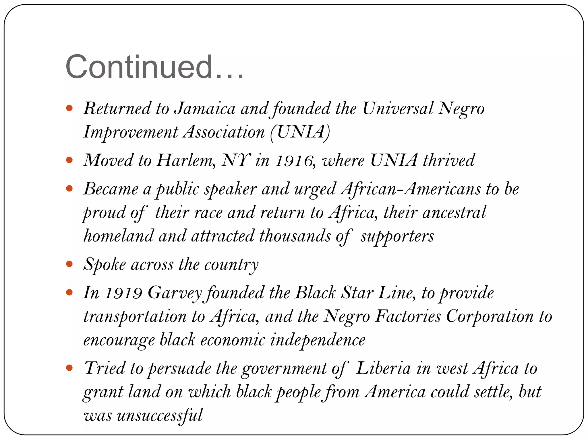 Marcus Garvey, Langston Hughes, Charles S. Johnson | PPTX
