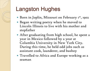 Marcus Garvey, Langston Hughes, Charles S. Johnson | PPTX