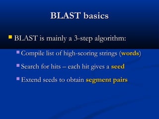 blast and fasta | PPT