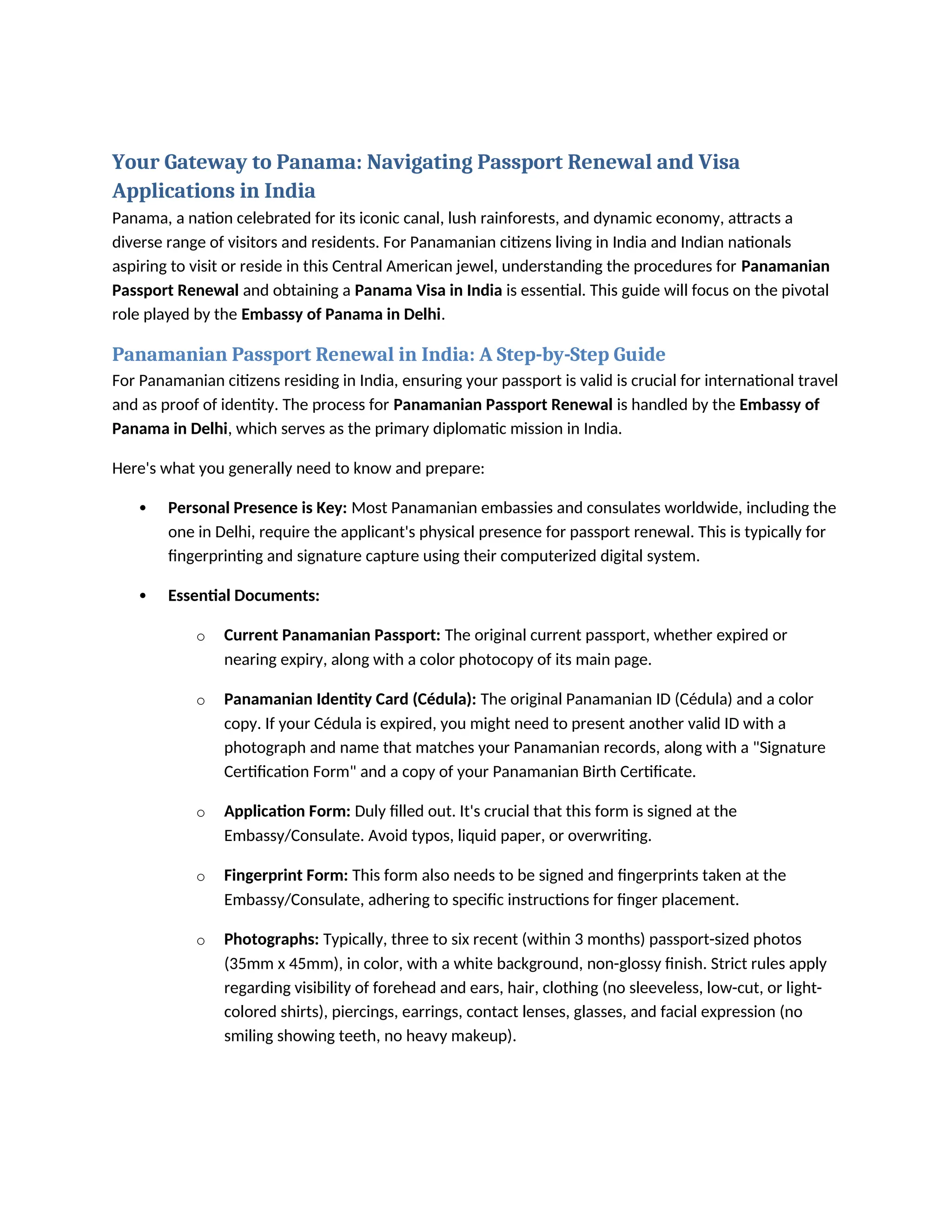 Your Gateway to Panama: Navigating Passport Renewal and Visa ...
