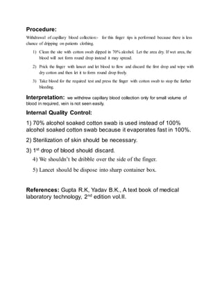 3 blood collection by capillary method | DOCX