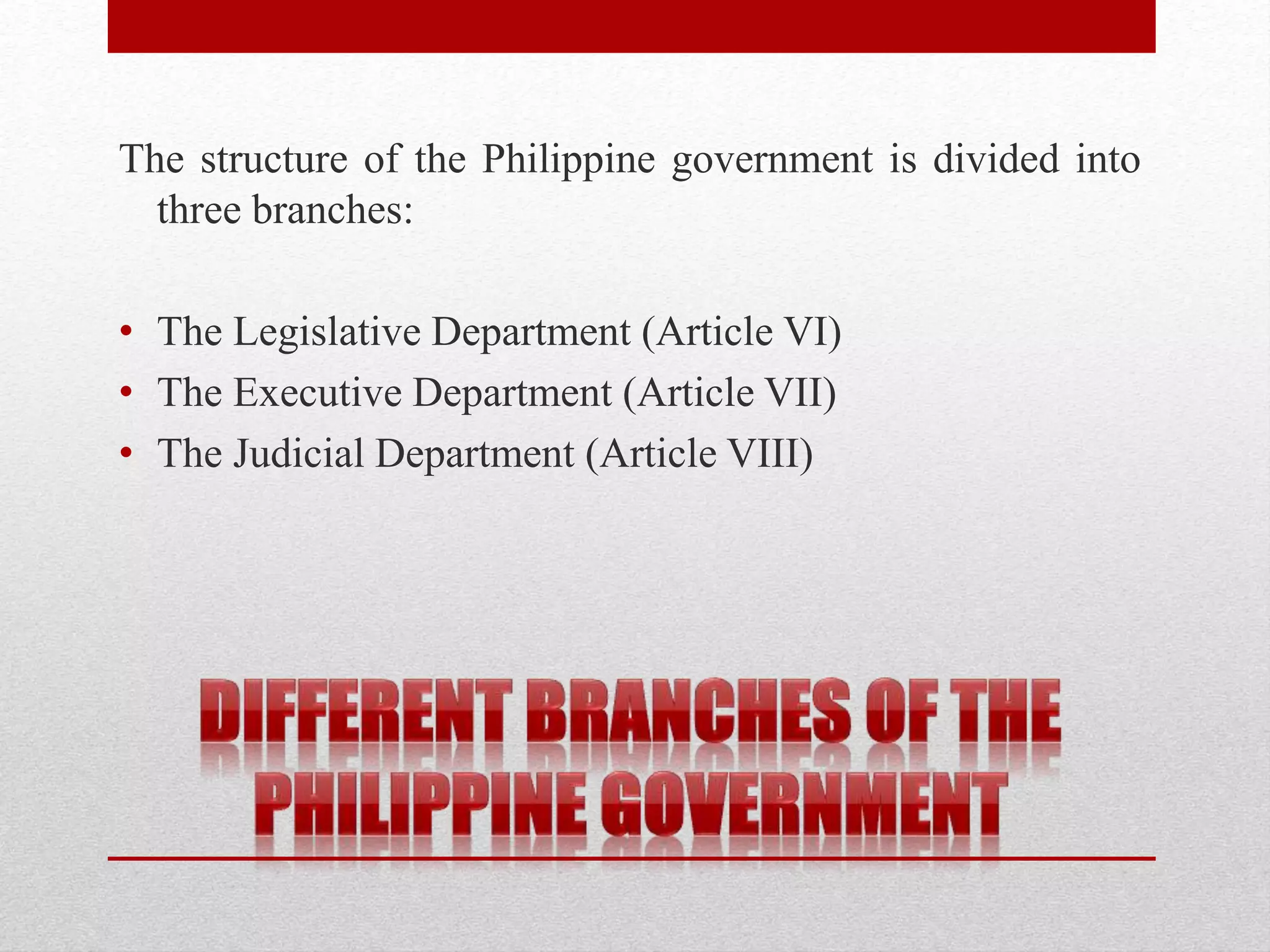 3 branches of the Philippine government | PPTX