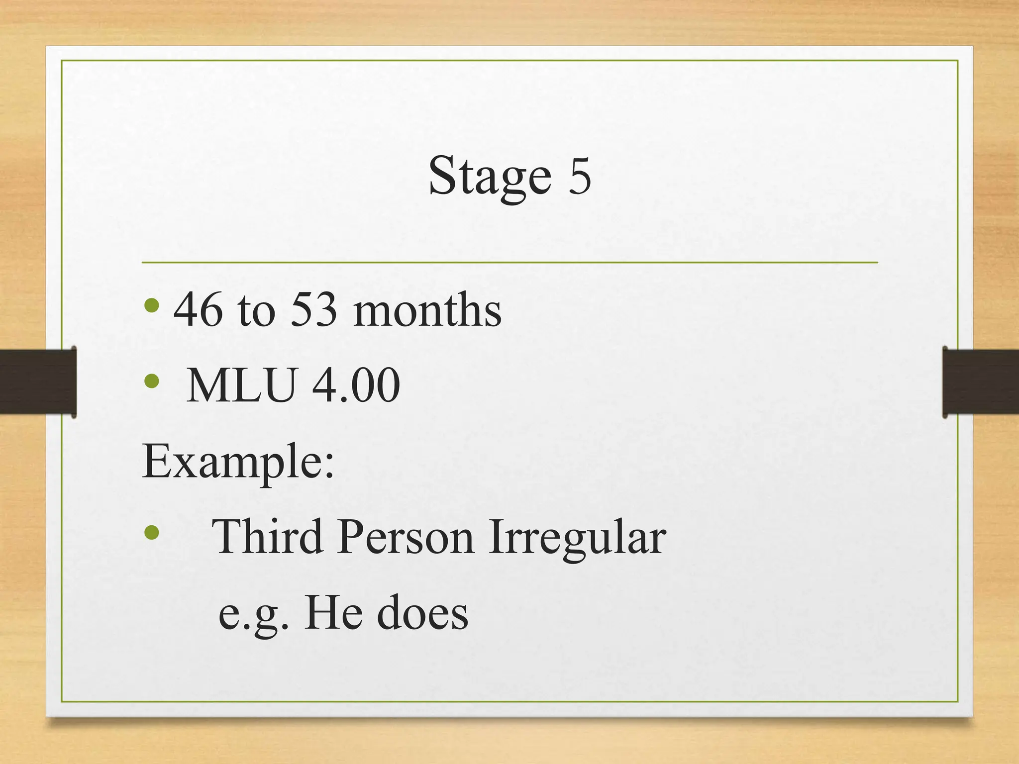 3 browns stages. brown stages of language development | PPT