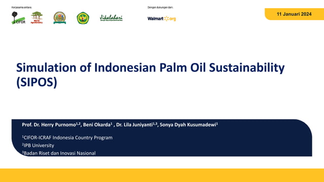 Simulation of Indonesian Palm Oil Sustainability (SIPOS) | PDF