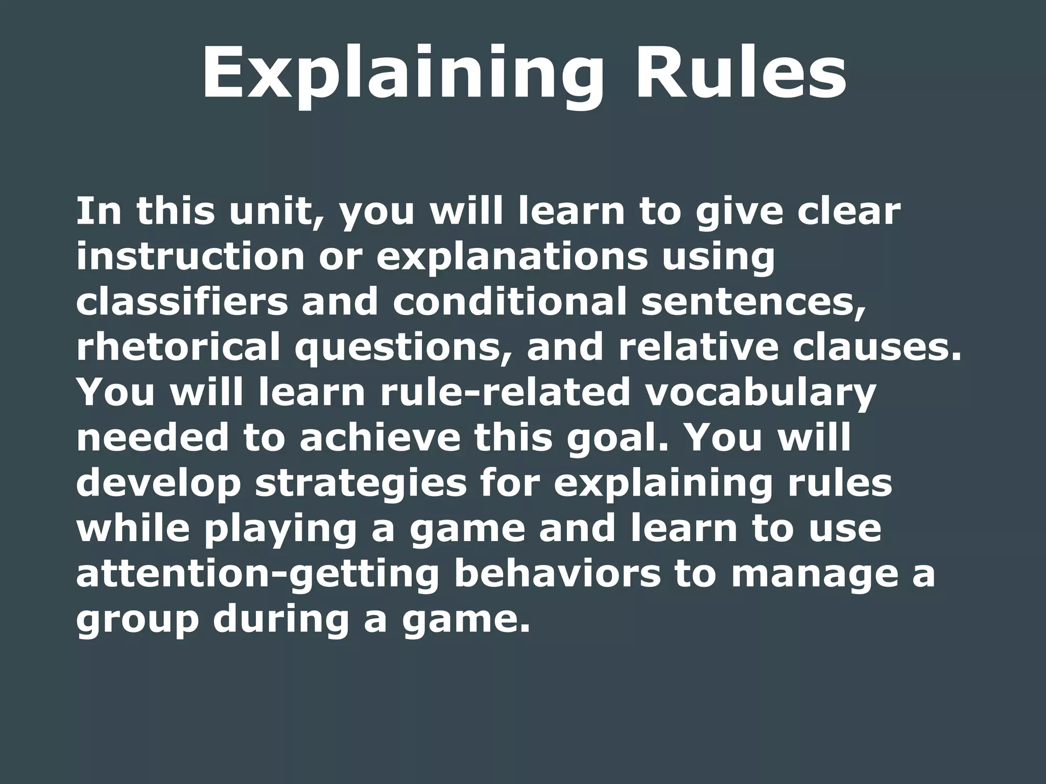 3c. Explaining Rules - Everyday Rules | PPT