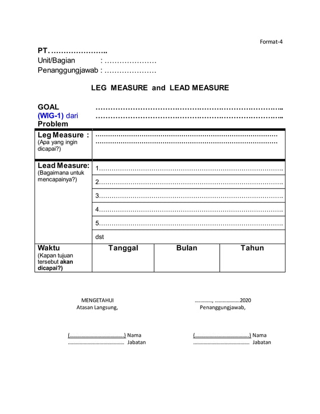 Format-4 #2 LEG & LEAD MEASURE _ Materi Training "Mastering Problem ...