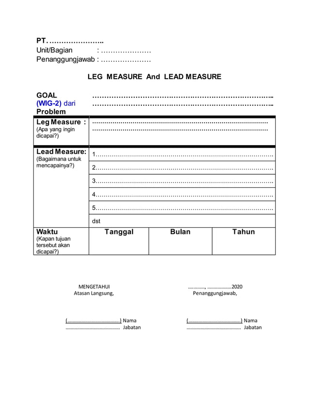 Format-4 #2 LEG & LEAD MEASURE _ Materi Training "Mastering Problem & Analysis" | DOCX