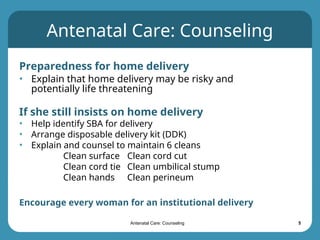 antenatal health care counselling ppt in | PPT
