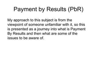 3C – PAYMENT BY RESULTS | PPT