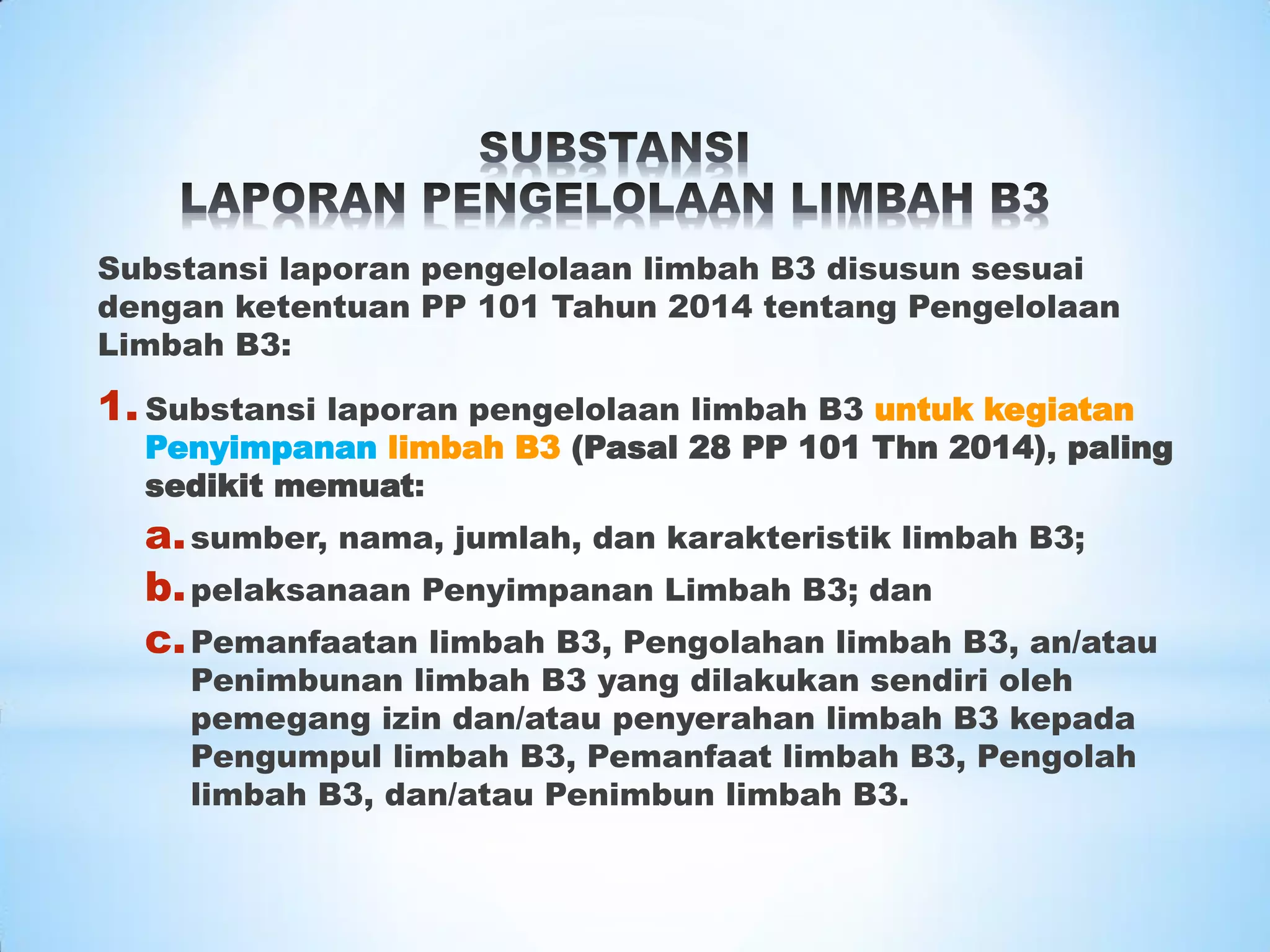 PELAPORAN PENGELOLAAM LIMBAH B3 | PDF