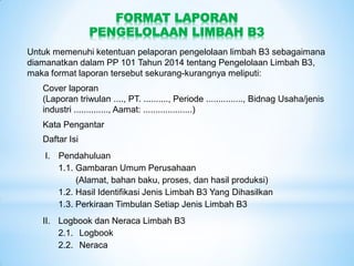 PELAPORAN PENGELOLAAM LIMBAH B3 | PDF