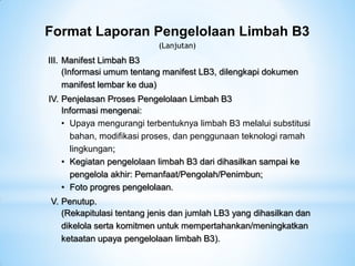 PELAPORAN PENGELOLAAM LIMBAH B3 | PDF