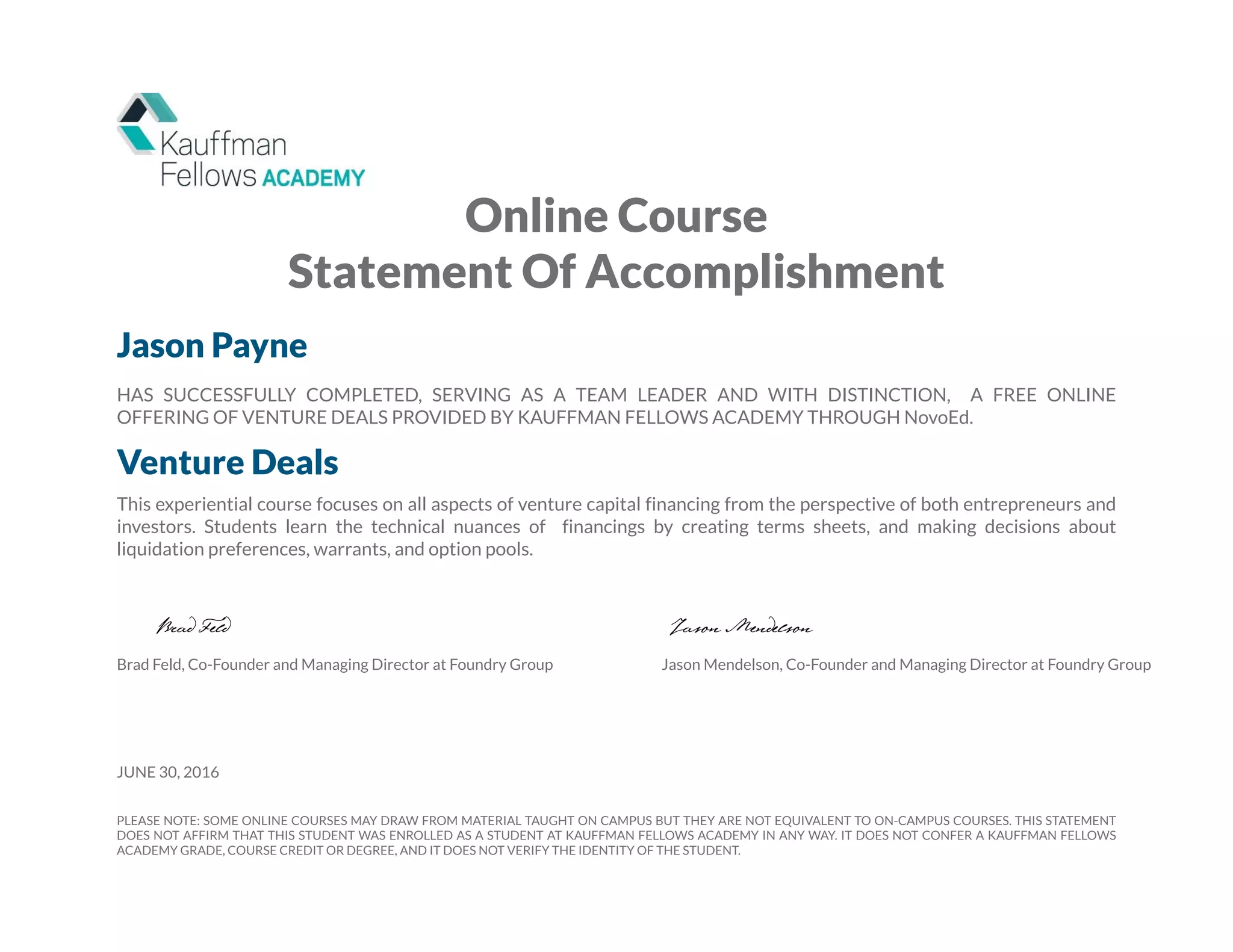 Statement of Accomplishment (Team Leader with Distinction) | PPT