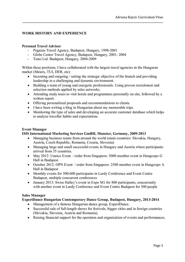 CV AR | PDF | Business Travel | Travel Type