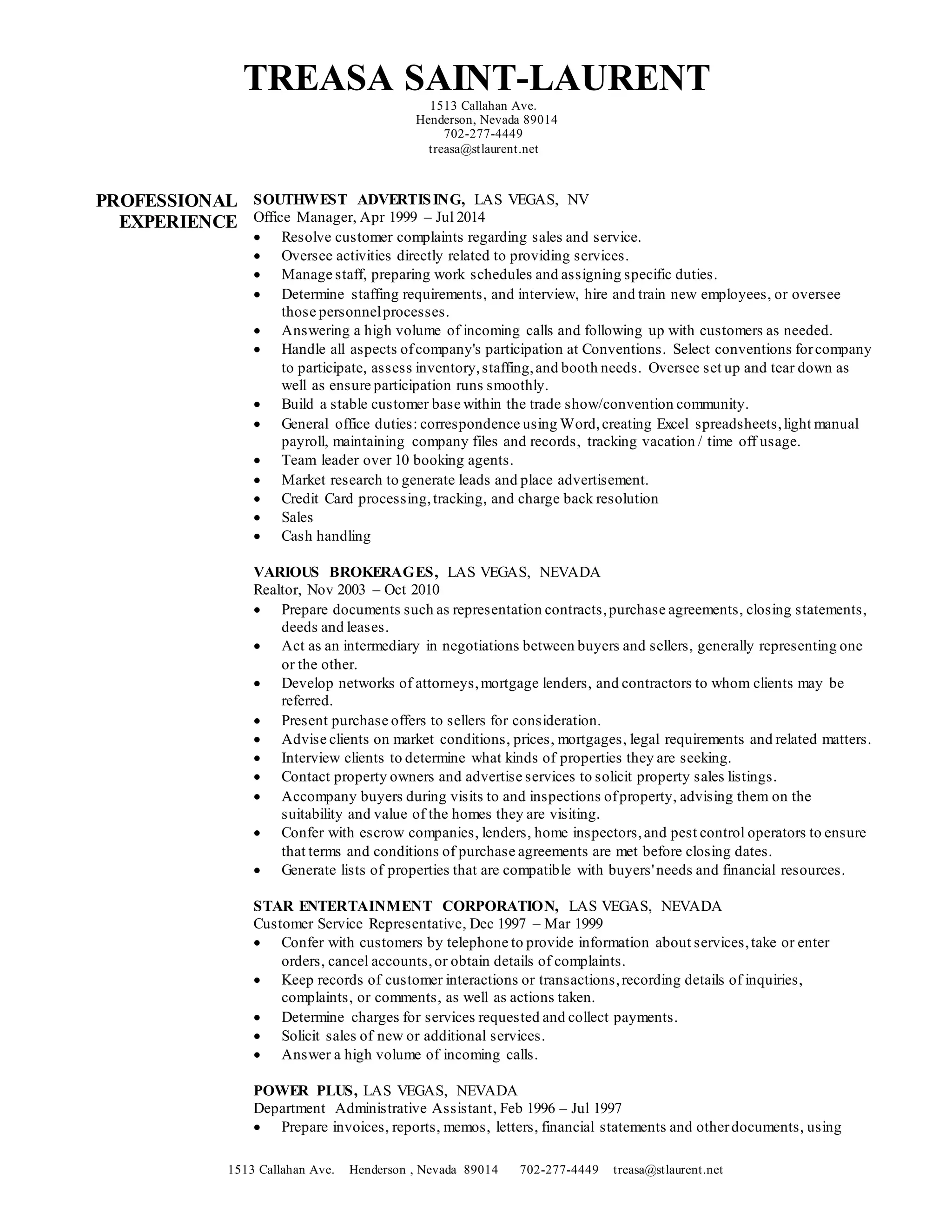 Treasa Saint-Laurent Resume 2-1 | DOCX