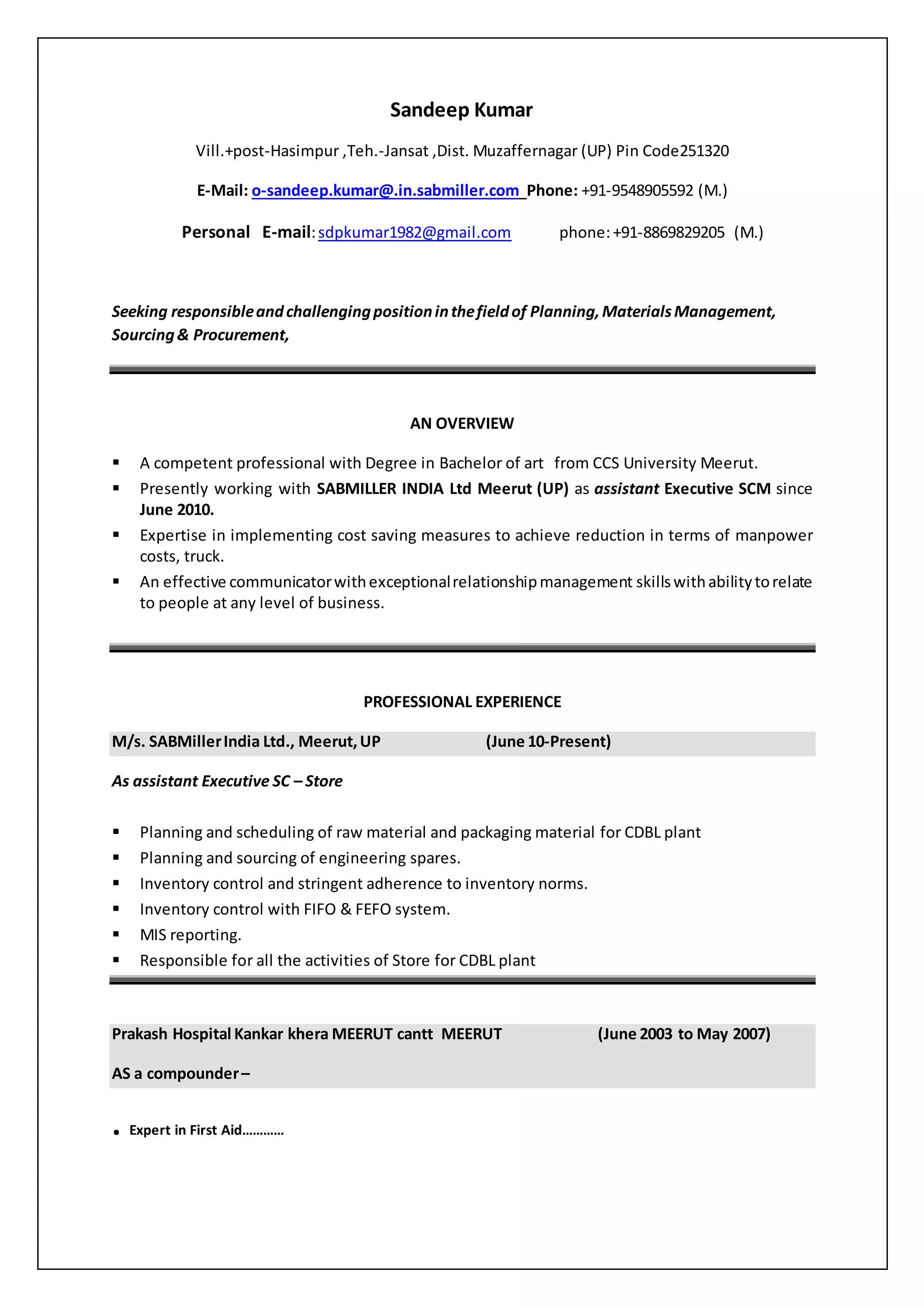Sandeep Resume | PDF