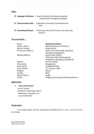 Resume Of Nepal Rudra with Experiance | DOC