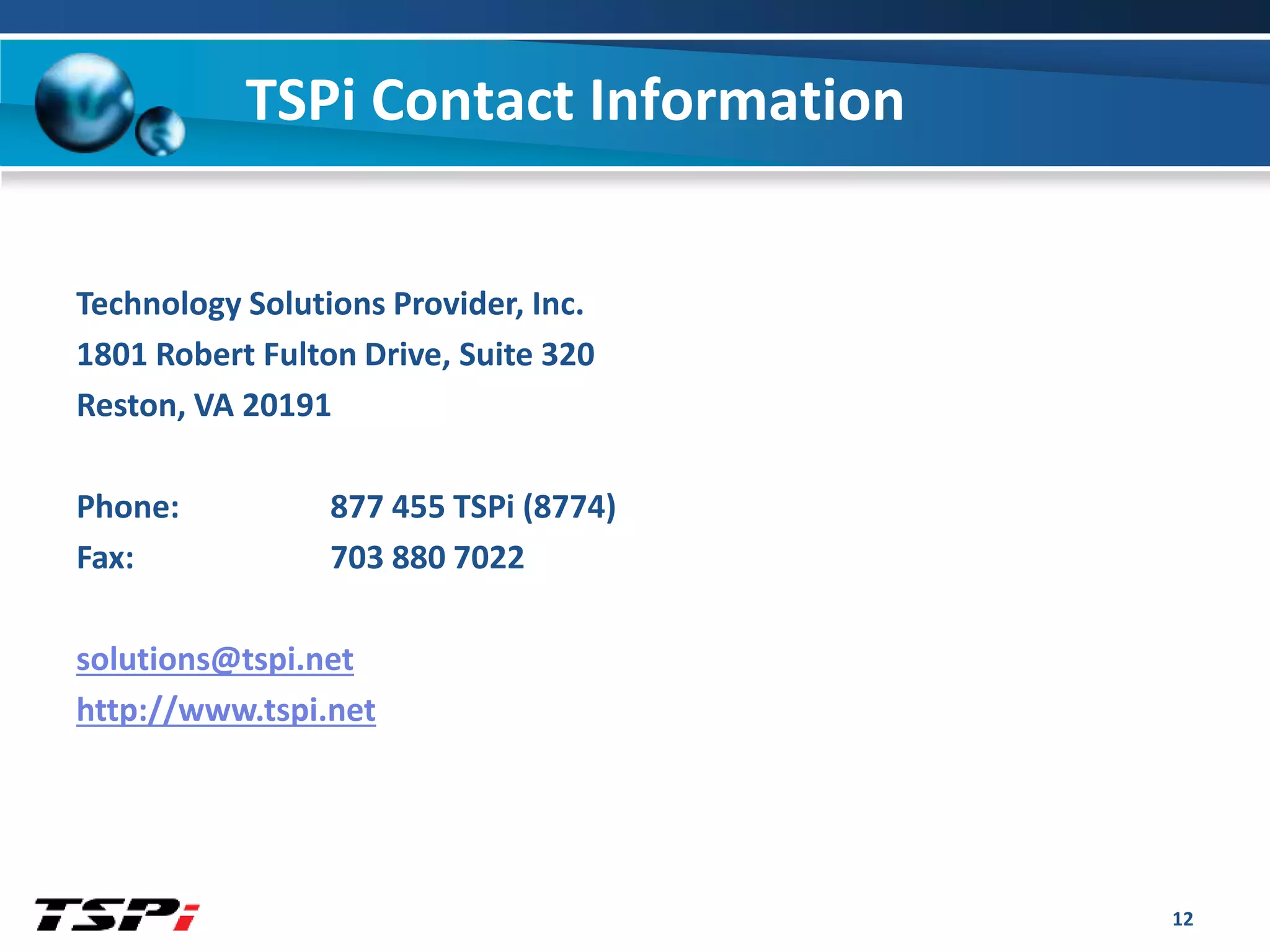 TSPi-Corporate-Presentation-Short-052813 | PPTX