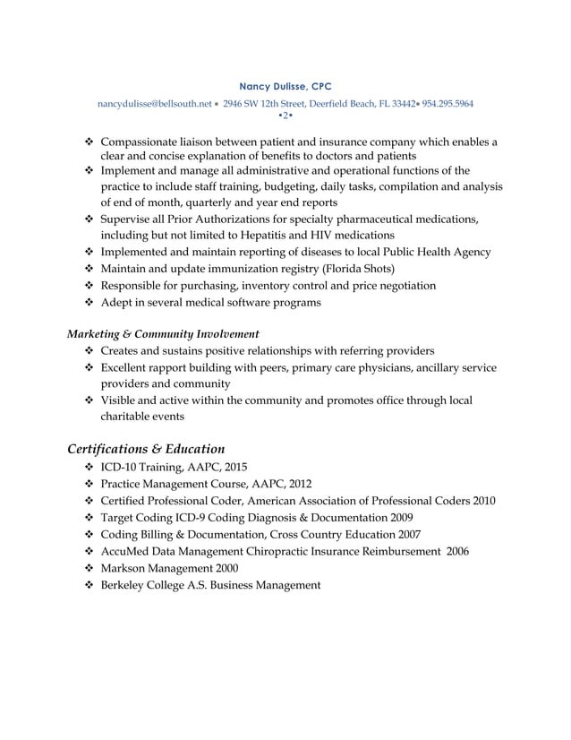 Nancy Dulisse Resume 2016 | DOC