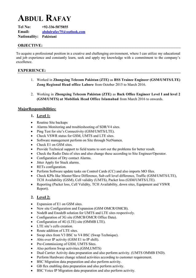 Abdul Rafay CV | PDF