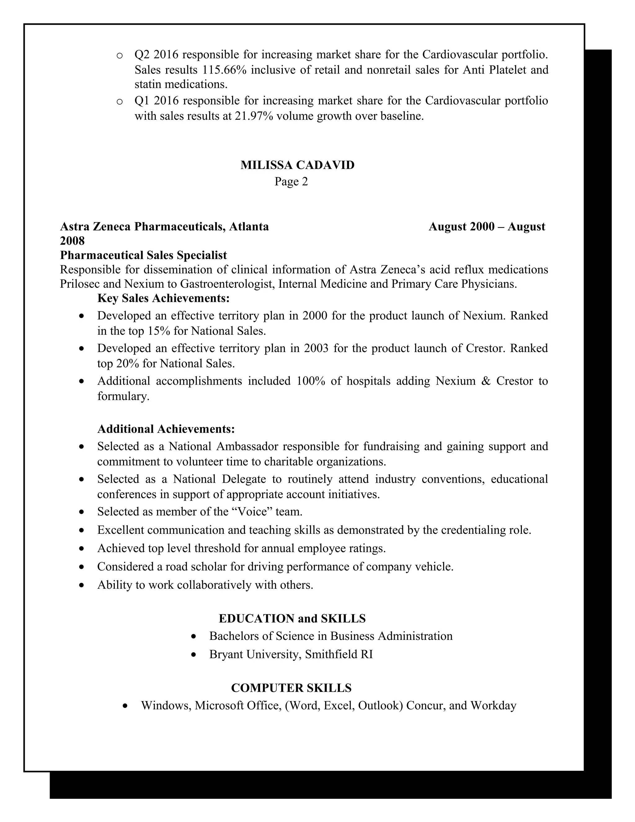 Milissa Cadavid Resume | DOC