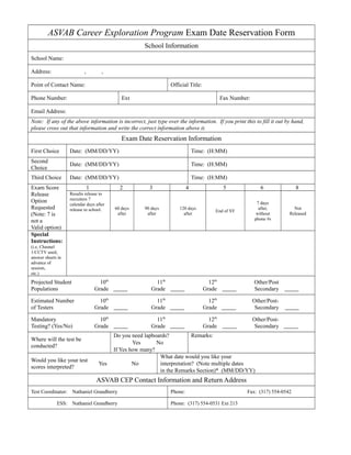 Testing Request Form | RTF