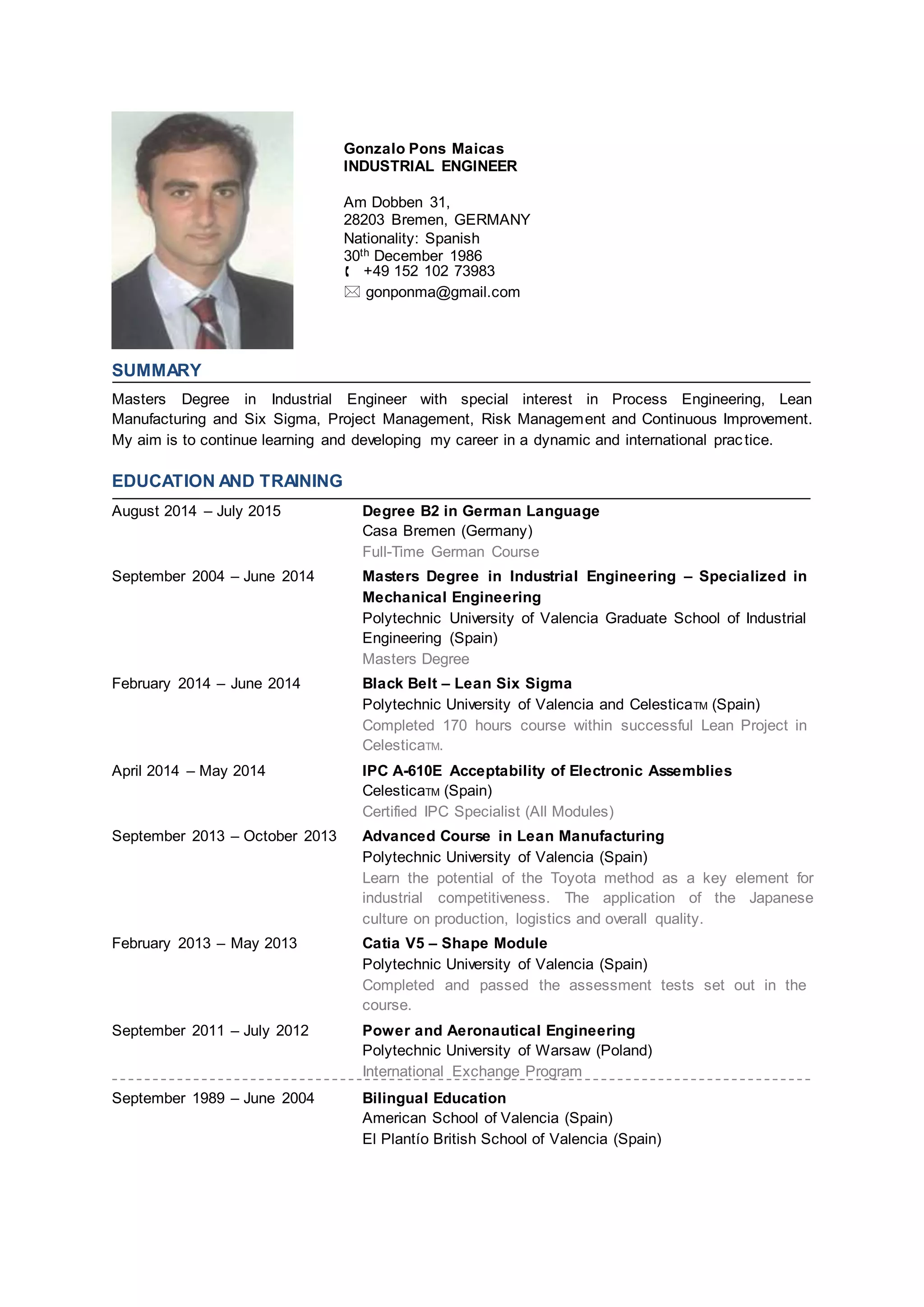 Gonzalo CV English Version | PDF