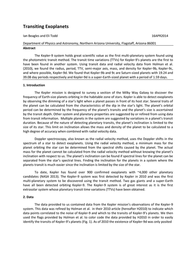 Transiting Exoplanets | PDF