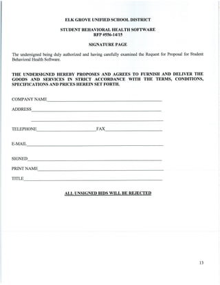 Student Behavior Health RFP | PDF