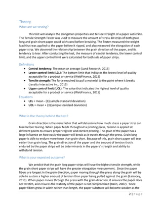 Statiscal Analysis of the Tensile Stregth of Paper | PDF | Standardized ...