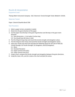 Statiscal Analysis of the Tensile Stregth of Paper | PDF | Standardized ...