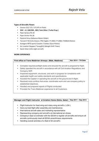 Rajesh Velu CV 2017