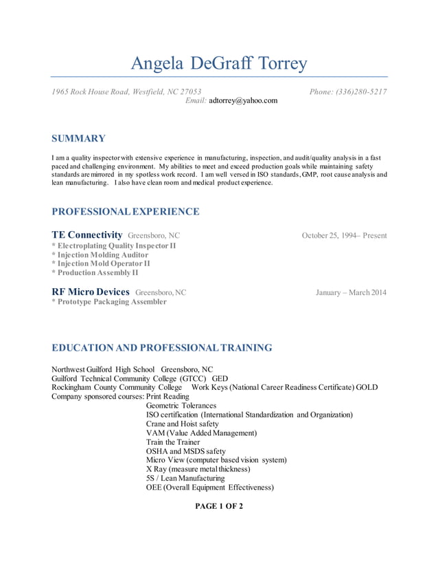Angela Torrey Resume final | PDF | Free Download