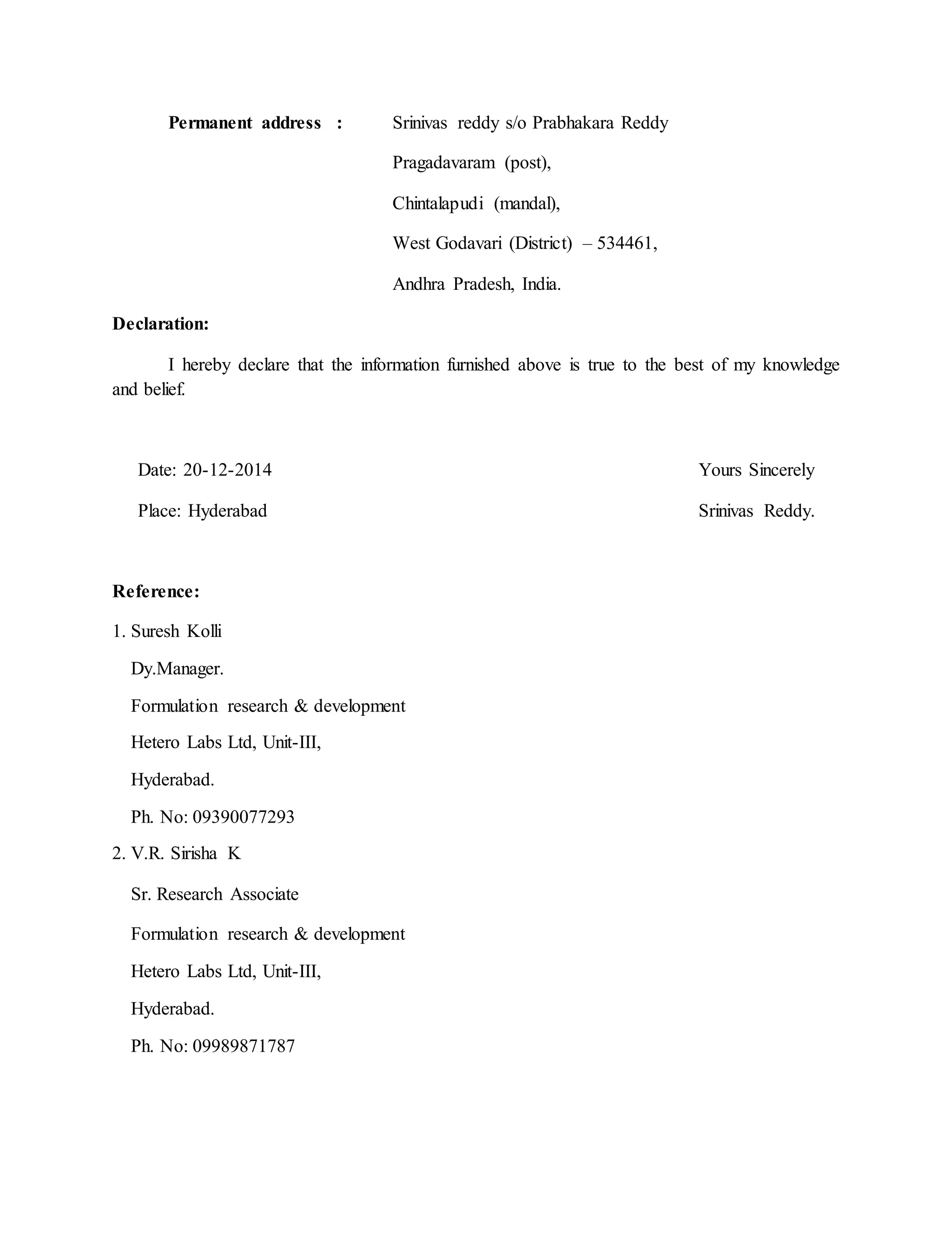 srinu resume 1234 - Copy | DOCX