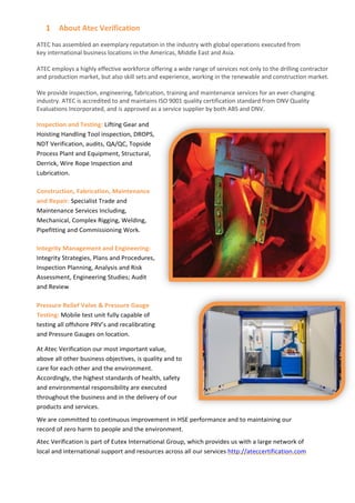 ATEC Capability Statement Rev 5 | PDF