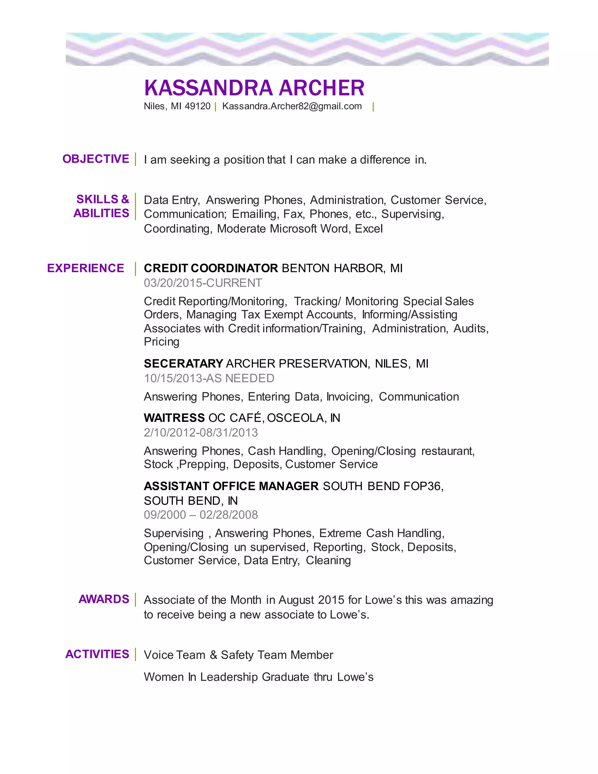 Kassandra Archer resume2 | DOCX
