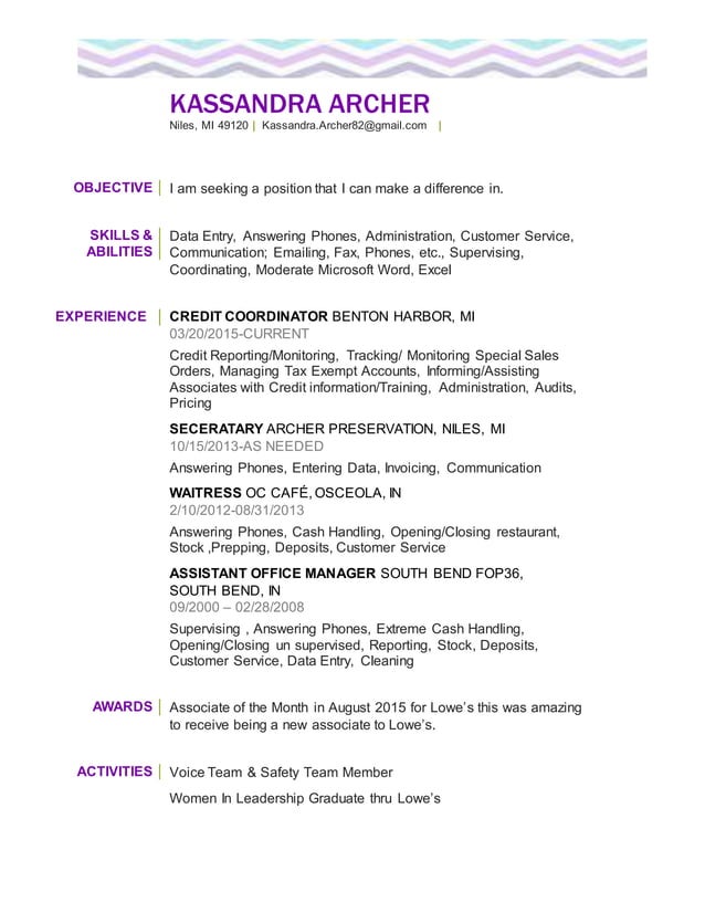 Kassandra Archer resume2 | PDF