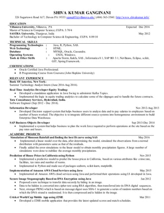 SHIVA KUMAR GANGINANI_RESUME | PDF