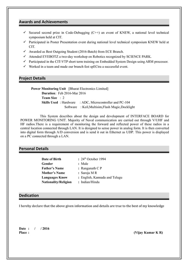 Resume_Vijay - Copy | DOC | Computing | Technology & Computing