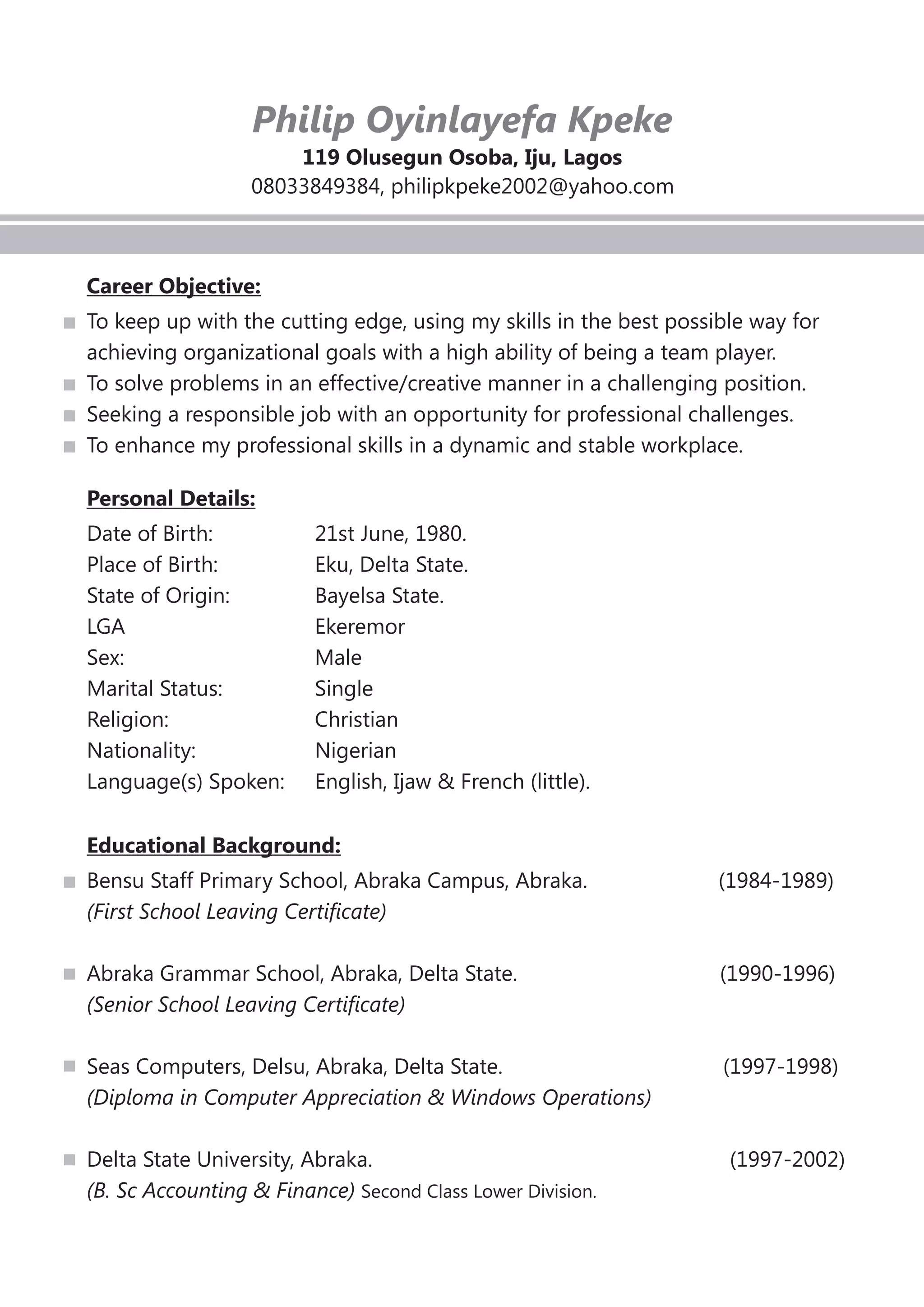 Philip's CV | PDF