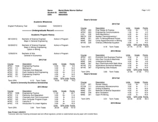 2015 Queen's University Transcript | PPT
