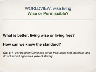 Wise Living | PPTX