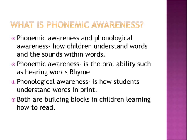 Using the Components of Phonemic Awareness | PPT