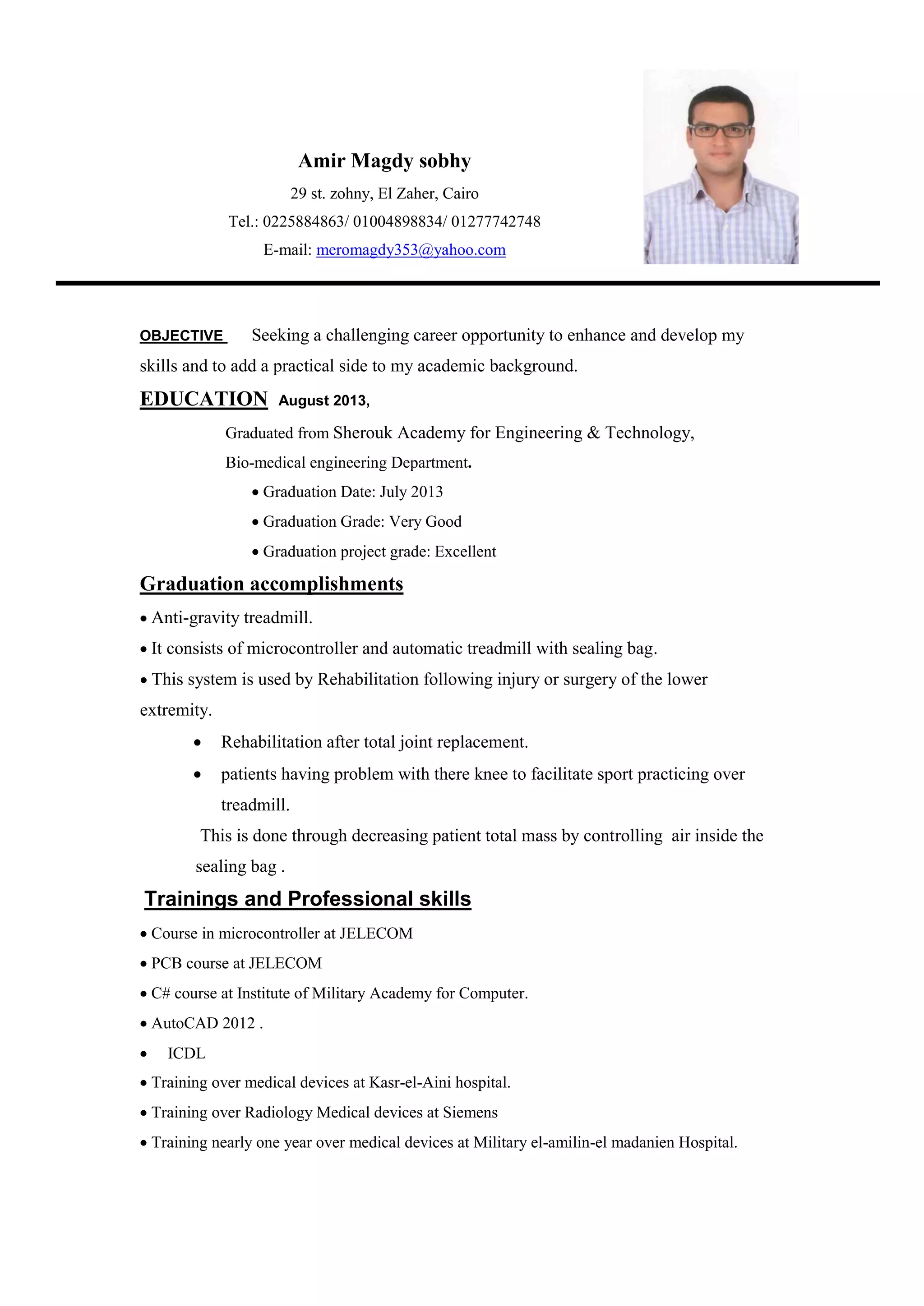 Amir Magdy - cv | PDF | Physical Therapy | Wellness