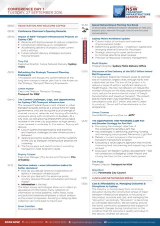 NSW Transport Infrastructure Leaders 2016 | PDF